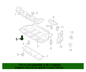 2004-2024 Nissan Under Cover Screw 01456-00691 | TascaParts.com
