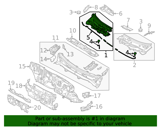 2016-2020 Toyota Cowl Grille 55781-WB002 | OEM Parts Online