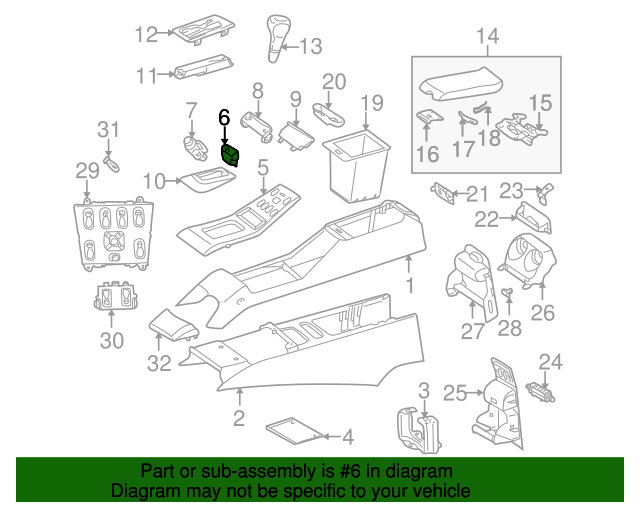 163-813-01-58 - Console Compartment 1998-2001 Mercedes-Benz ...