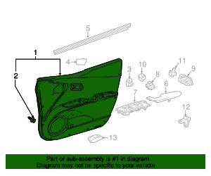 2018-2022 Toyota Door Trim Panel 67620-47812-C2 | Sparks Parts