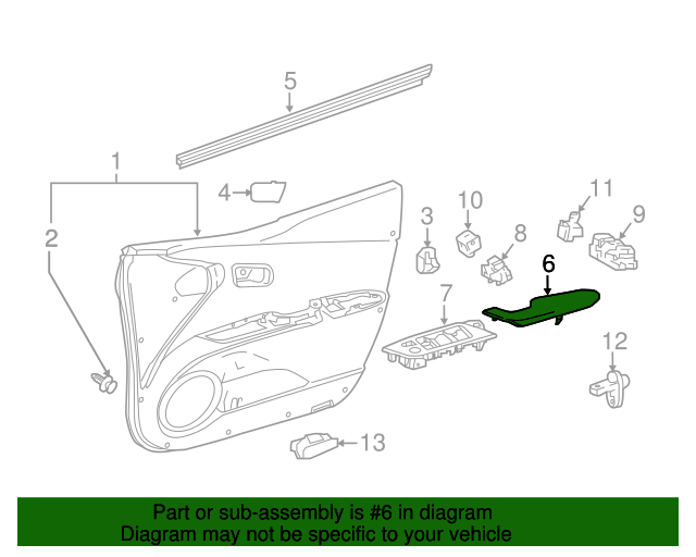 2016-2018 Toyota Door Armrest 74210-47010-B0 | Toyota Parts Center