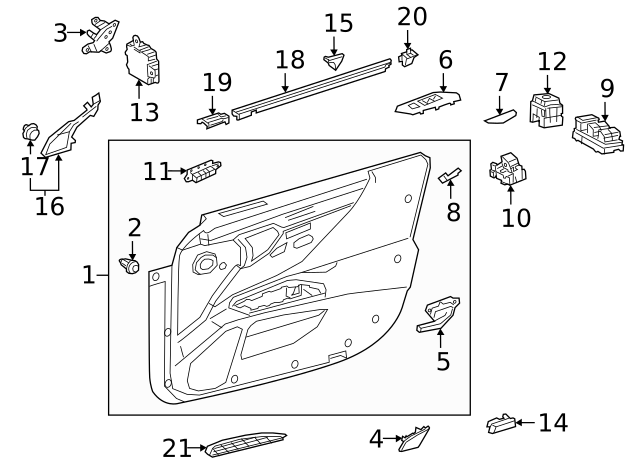 2019-2021 Lexus Belt Weather-Strip Protector 67856-06060 | OEM Parts Online