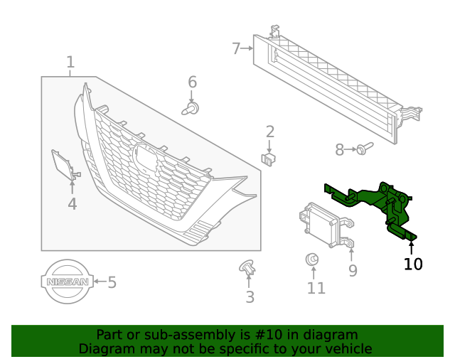 2019 Nissan Altima Distance Sensor Mount Bracket 28452-6CA0A | Nissan ...