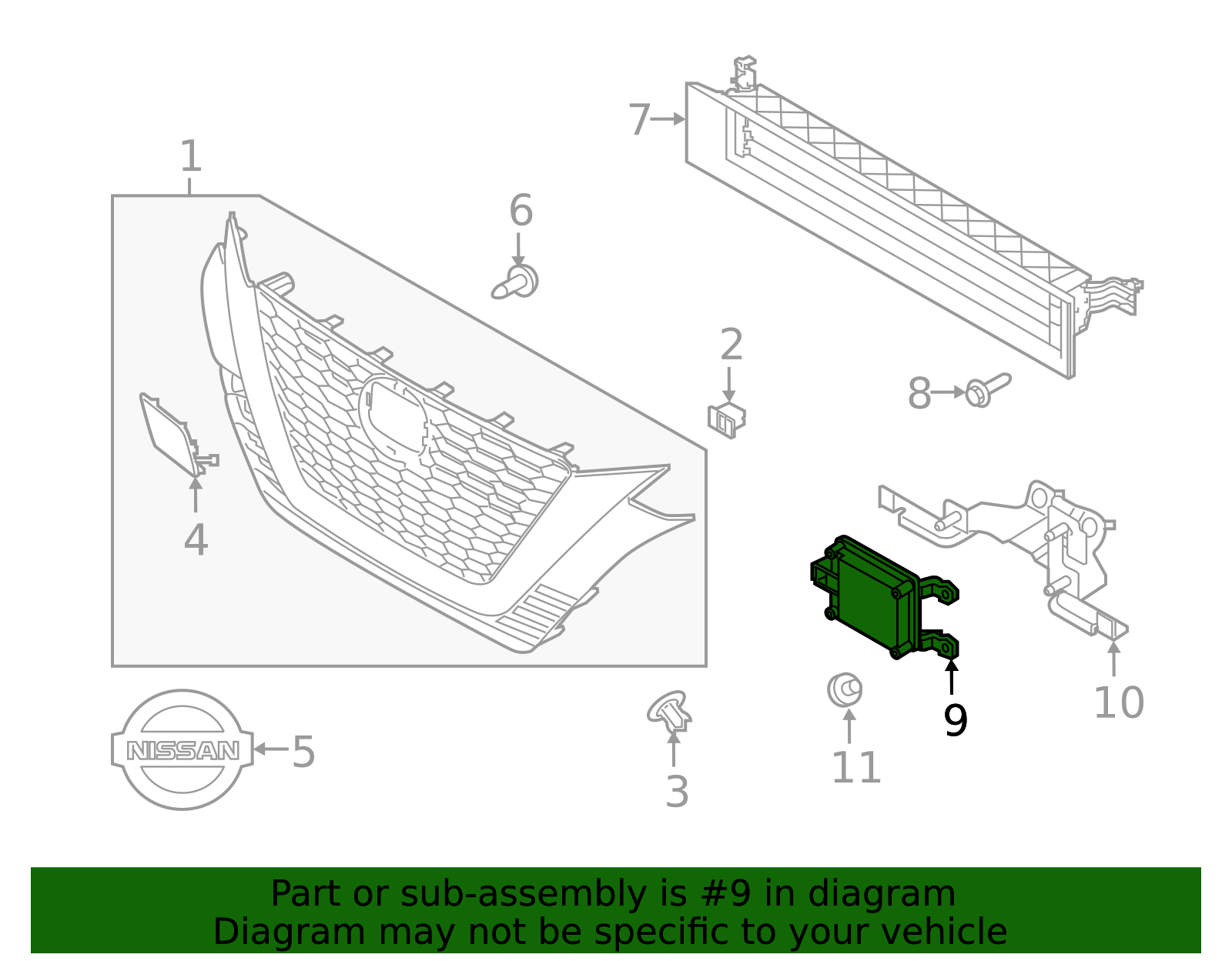 2017-2025 Nissan Front Distance Sensor (l34 P15) 28438-5FA6A | Nissan ...