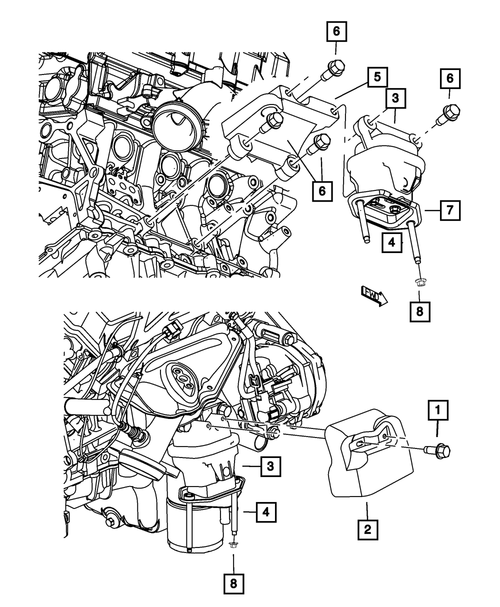 5166040ab - Engine Support Bracket, Right 2005-2008 Mopar | AutoNation ...