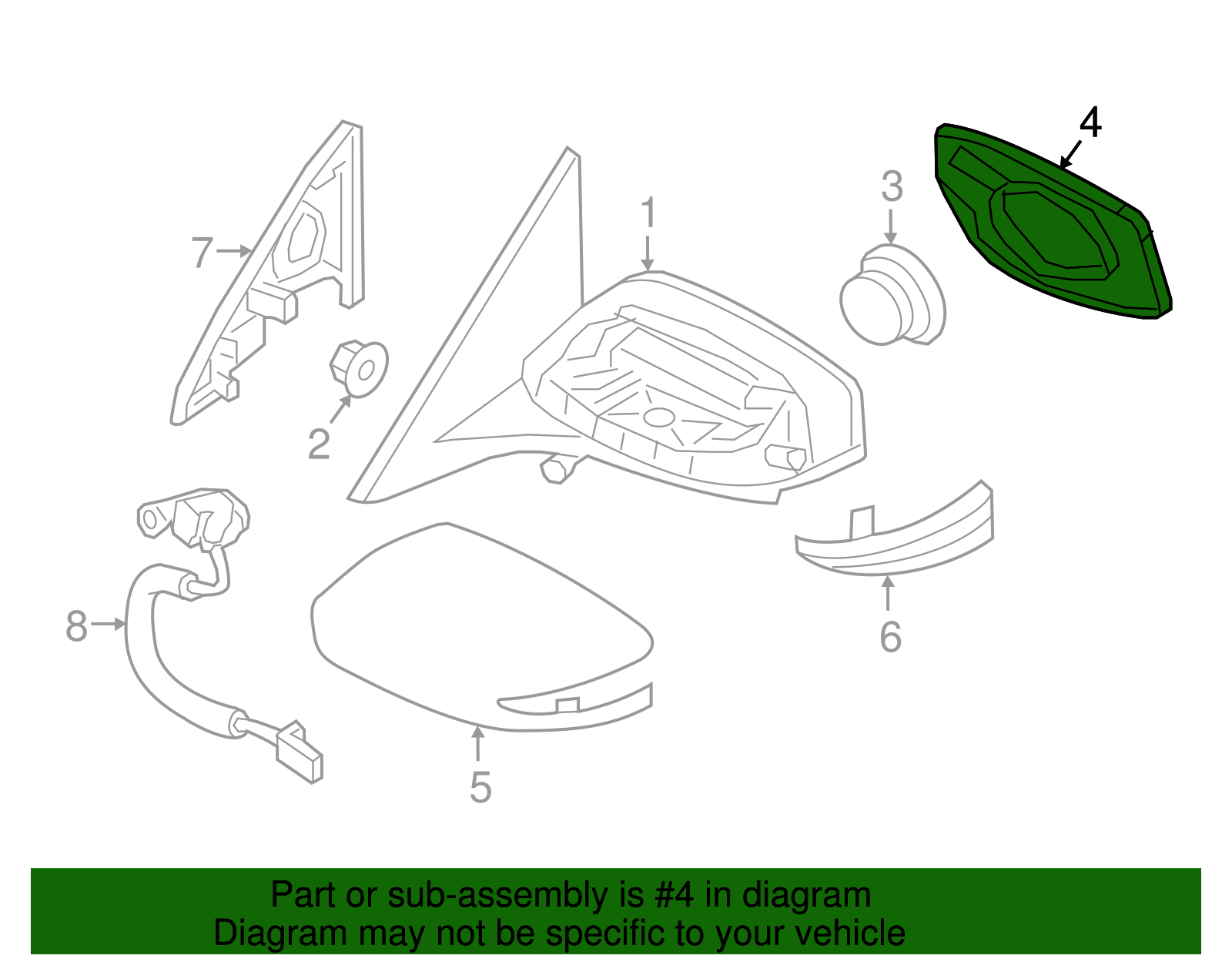 2016-2023 Nissan Maxima Mirror Glass 96366-4RA2A | OEM Parts Online