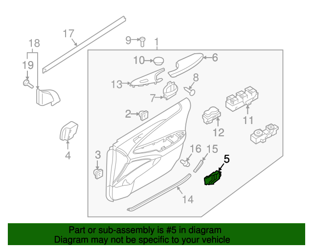 2011-2015 Hyundai Sonata Interior Door Handle 82610-3S010 ...