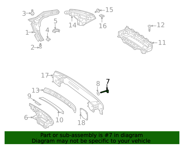000-885-05-00 - Bumper Cover Reinforcement Bolt 2019-2023 Mercedes-Benz ...