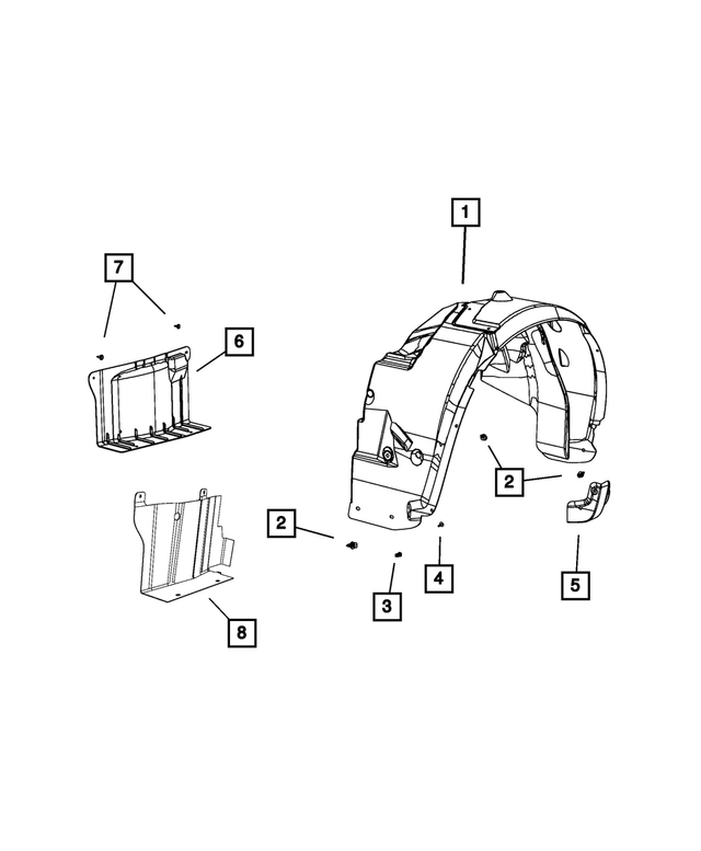 2012-2014 Chrysler 200 Front Fender Spat, Left 68143779AA ...