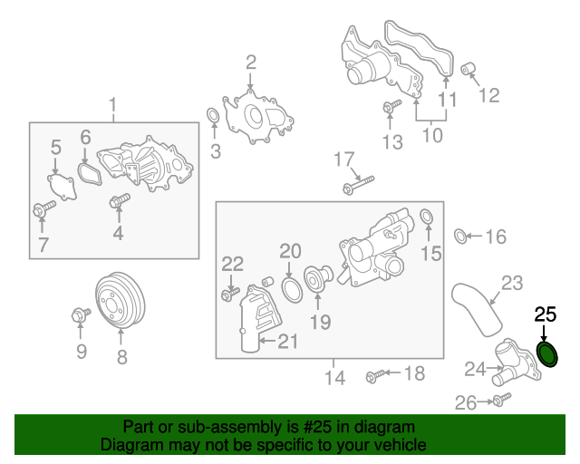 Water Outlet Gasket - Ford (HL3Z-8590-A) | TascaParts.com