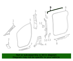 62382-08050 - Roof Panel Weatherstrip - 2021-2023 Toyota Sienna | OEM ...