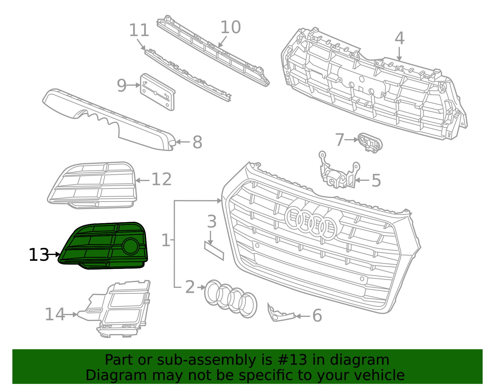 2020 Audi Outer Grille 80A-807-679-K-FUQ | Audi OEM Parts Guy