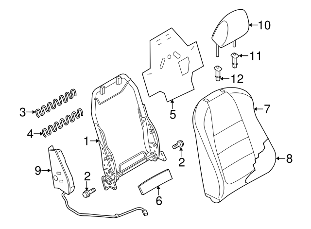 GHL2-88-63X - Seat Back Frame 2014-2015 Mazda 6 | AutoNationParts.com