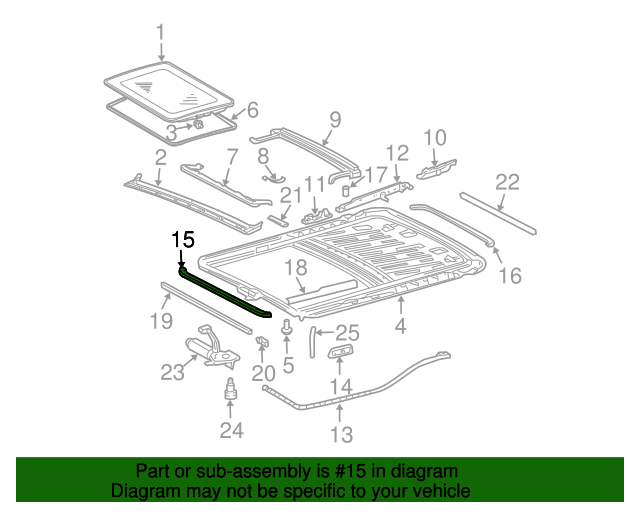 209-782-00-24 - Sunroof Guide Rail 2003-2009 Mercedes-Benz ...