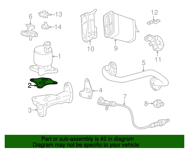 2000-2009 GM Exhaust Gas Recirculation (EGR) Valve Cover Gasket ...