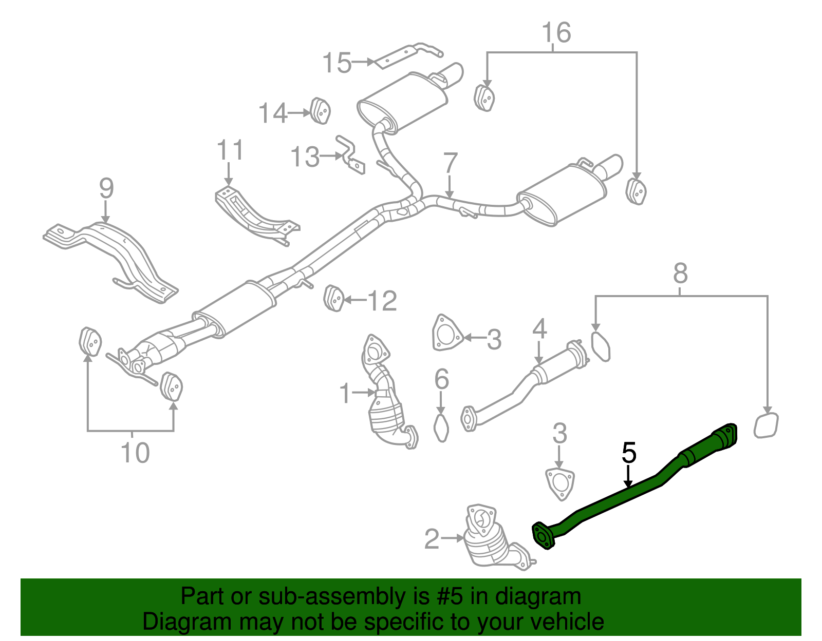 2013-2019 Ford Exhaust Intermediate Pipe DB5Z-5G203-C | Ford OEM Parts ...
