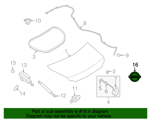 2023-2024 Nissan GT-R Emblem 84890-6HV0A | OEM Parts Online