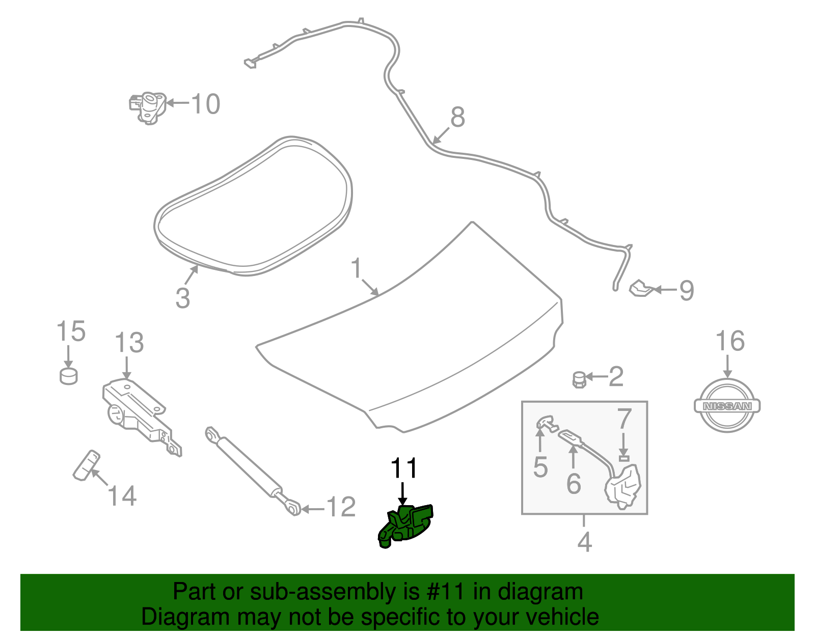 84620-JF00A - Striker - 2009-2024 Nissan GT-R | Nissan OEM Parts Direct