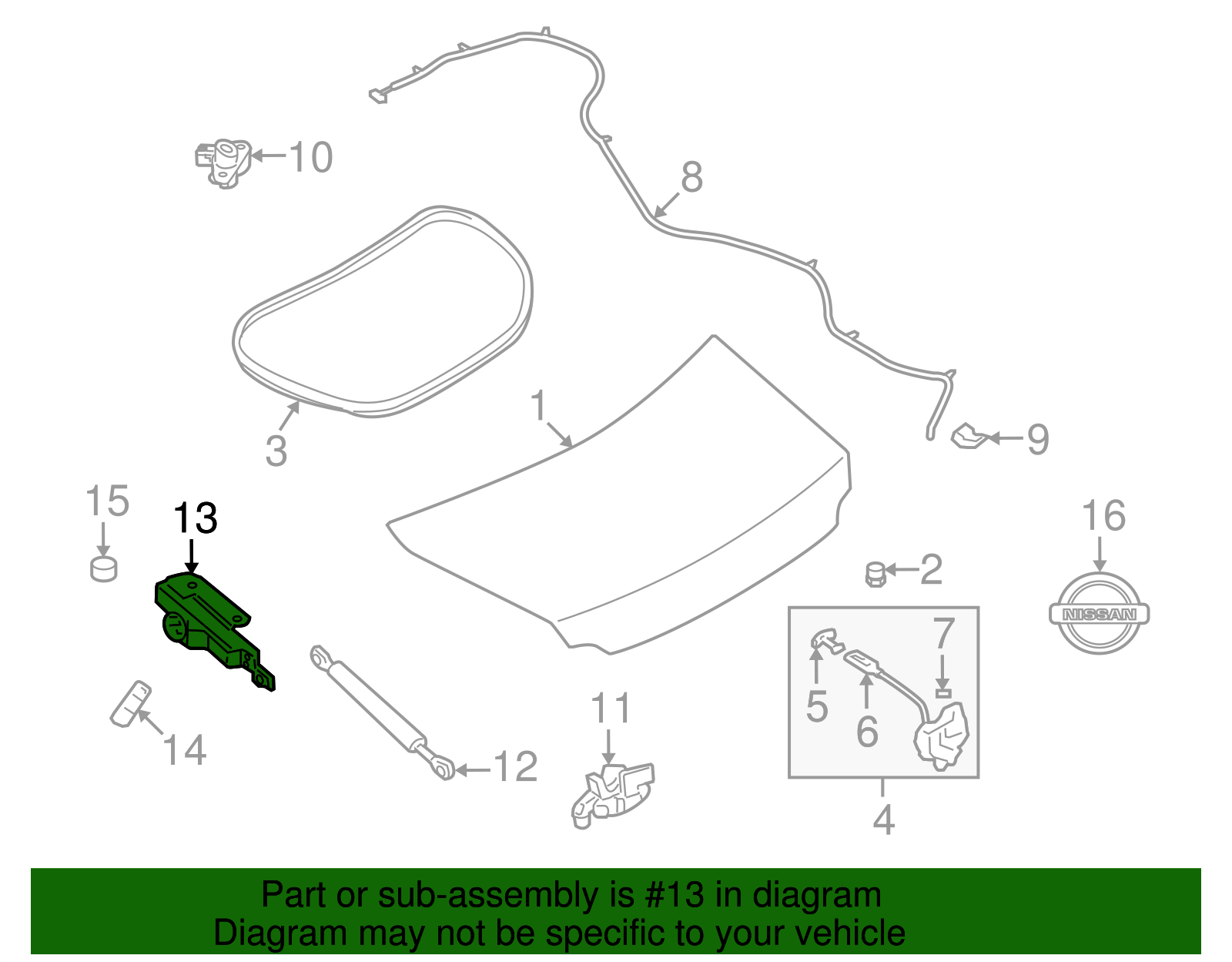 2009-2024 Nissan GT-R Hinge 84401-JF00A | Nissan RVA