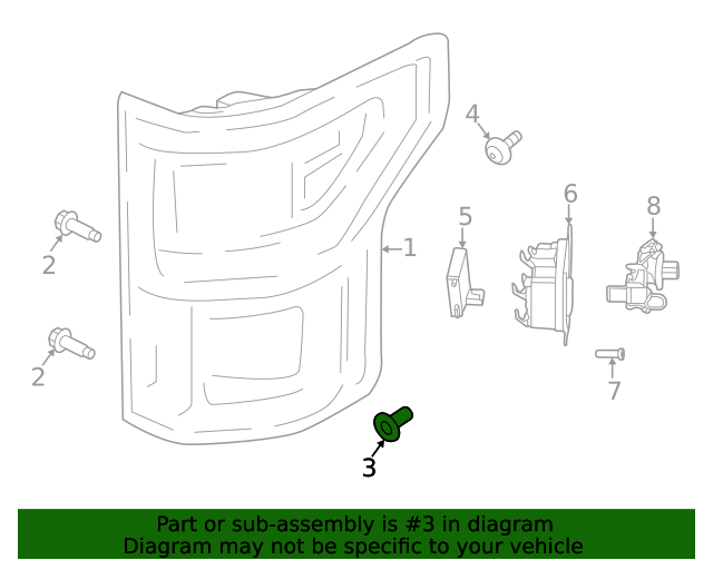 W718369-S300 - Tail Lamp Retainer 2015-2024 Ford | Ford Parts Direct