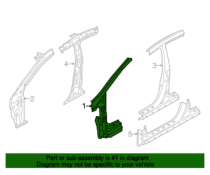2011-2016 Hyundai Elantra Hinge Pillar 71120-3XA00 | QuirkParts