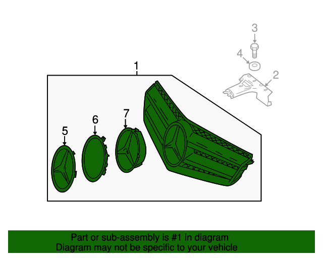 2011-2013 Mercedes-Benz Grille Assembly 207-880-01-83-9775 | MB OEM Parts
