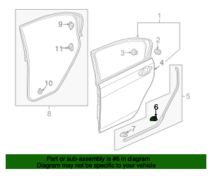 1991-2021 Acura Clip A, Door Weatherstrip 91530-SP1-003 | OEM Parts Online