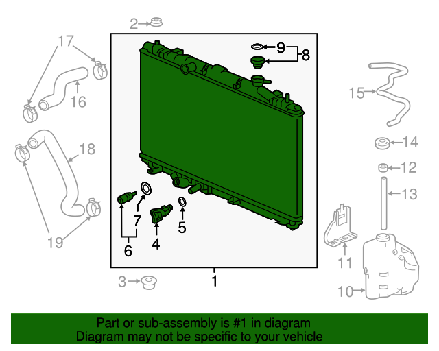 19010-6B2-A01 - Radiator (Denso) - 2018-2020 Honda Accord | Honda ...