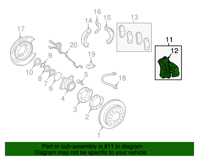 2001-2024 Toyota Disc Brake Caliper (Right, Rear) 47730-34030 | Toyota ...