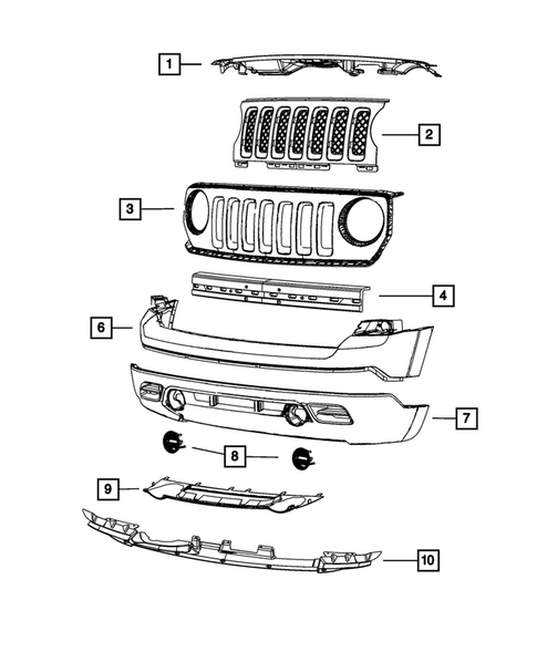 Front Bumper and Fascia for 2014 Jeep Compass | My Mopar Parts