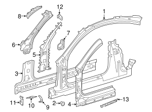238-630-91-00 - Body A-Pillar Reinforcement 2018-2023 Mercedes-Benz ...