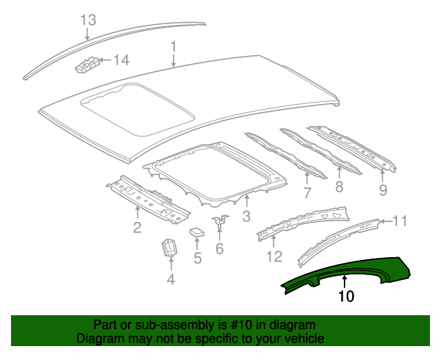 2012-2019 Toyota Prius C Roof Side Panel 61213-52221 | Toyota Parts Center