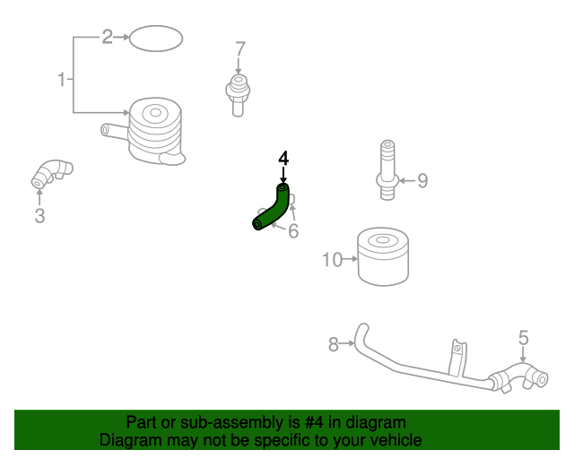 2000-2021 Subaru Engine Coolant Hose 807611031 | Subaru Parts Exchange
