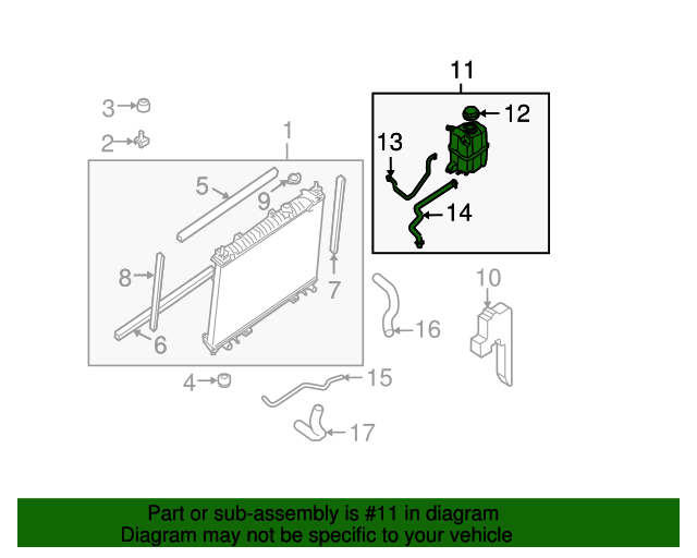 21710-9FF0A - Reservoir Assembly 2004-2015 Nissan TITAN | Nissan Parts ...