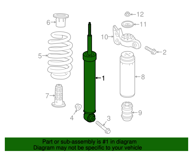 2018-2021 Chevrolet Traverse Rear Shock Absorber Assembly with Upper ...