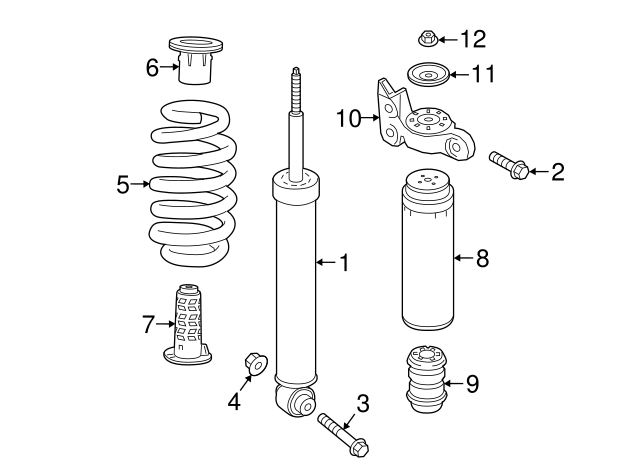 2018-2024 Chevrolet Rear Shock Absorber Assembly with Upper Mount ...