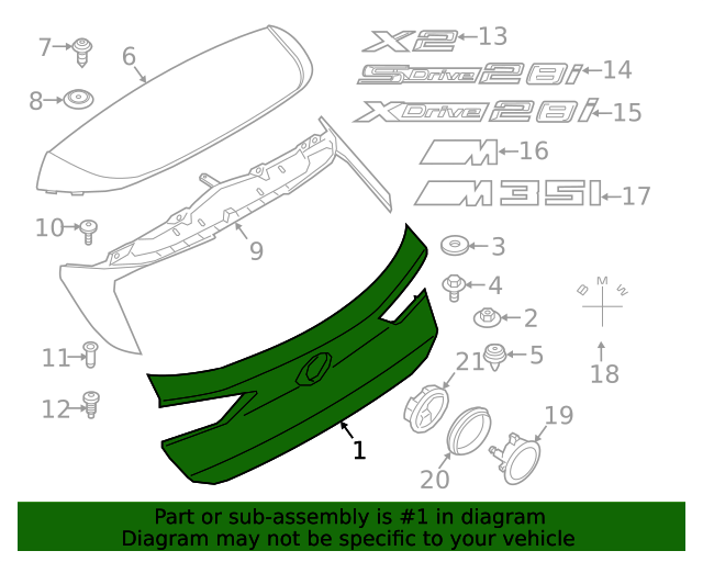 51137467656 - 2018-2022 BMW X2 Lower Panel (51-13-7-467-656) | BMW of ...