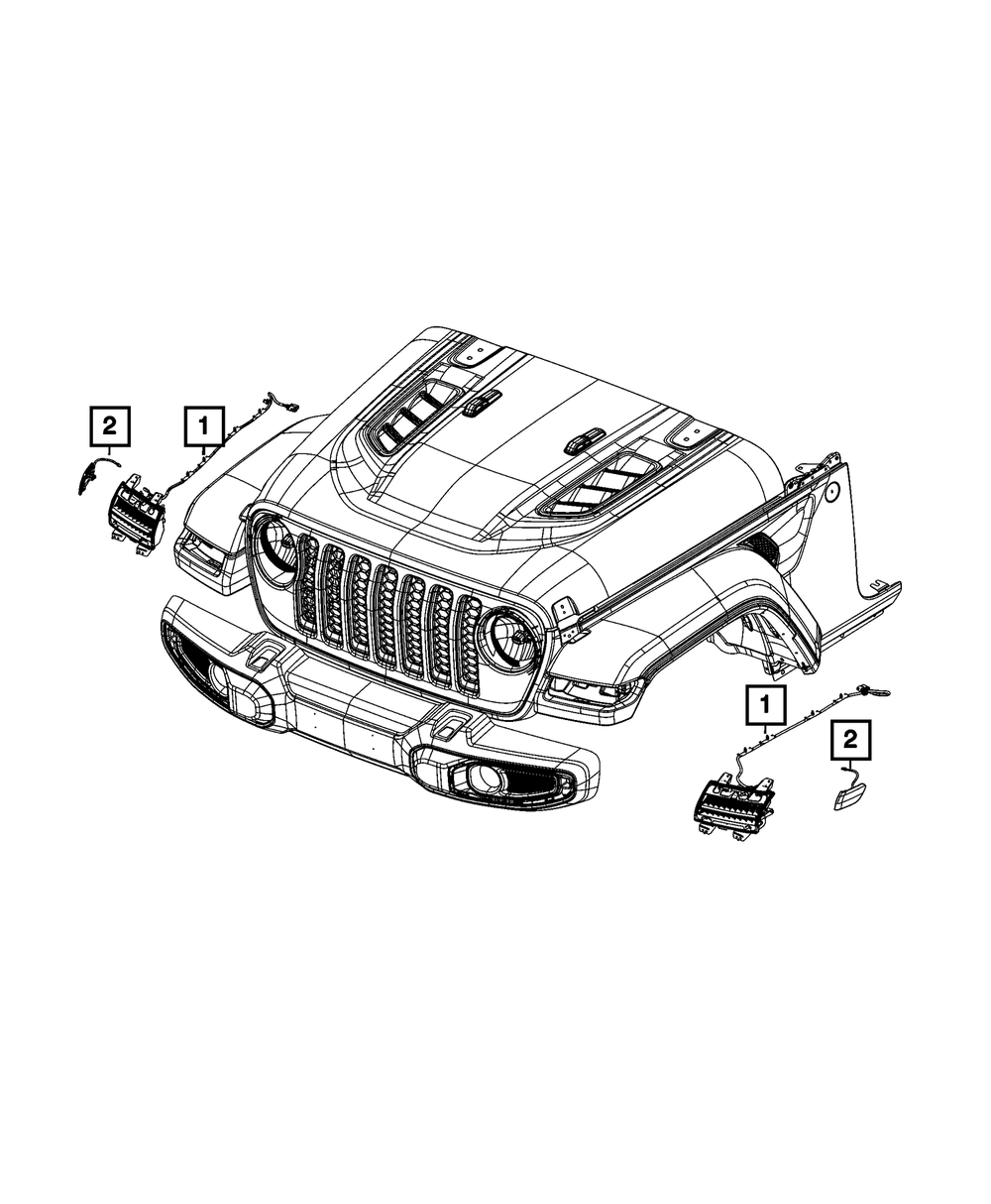 2018-2025 Jeep Park And Turn Signal Lamp, Right 68293126AH | Mopar eStore