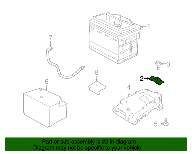 1997-2008 GM Battery Hold Down Retainer 90228223 GM | GMPartsDirect.com