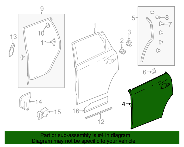 67611-TZ5-A00ZZ - Outer Panel 2014-2020 Acura MDX | My Acura Parts
