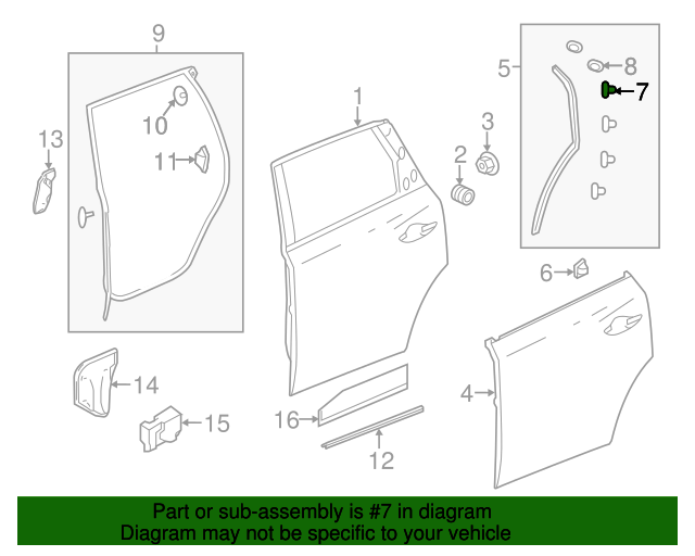 2013-2021 Acura Clip, Door Weatherstrip 91568-TR0-003 | OEM Parts Online