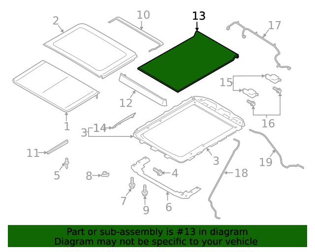 2015-2023 Ford Sunroof Cover fl3z16519a02ac | TascaParts.com
