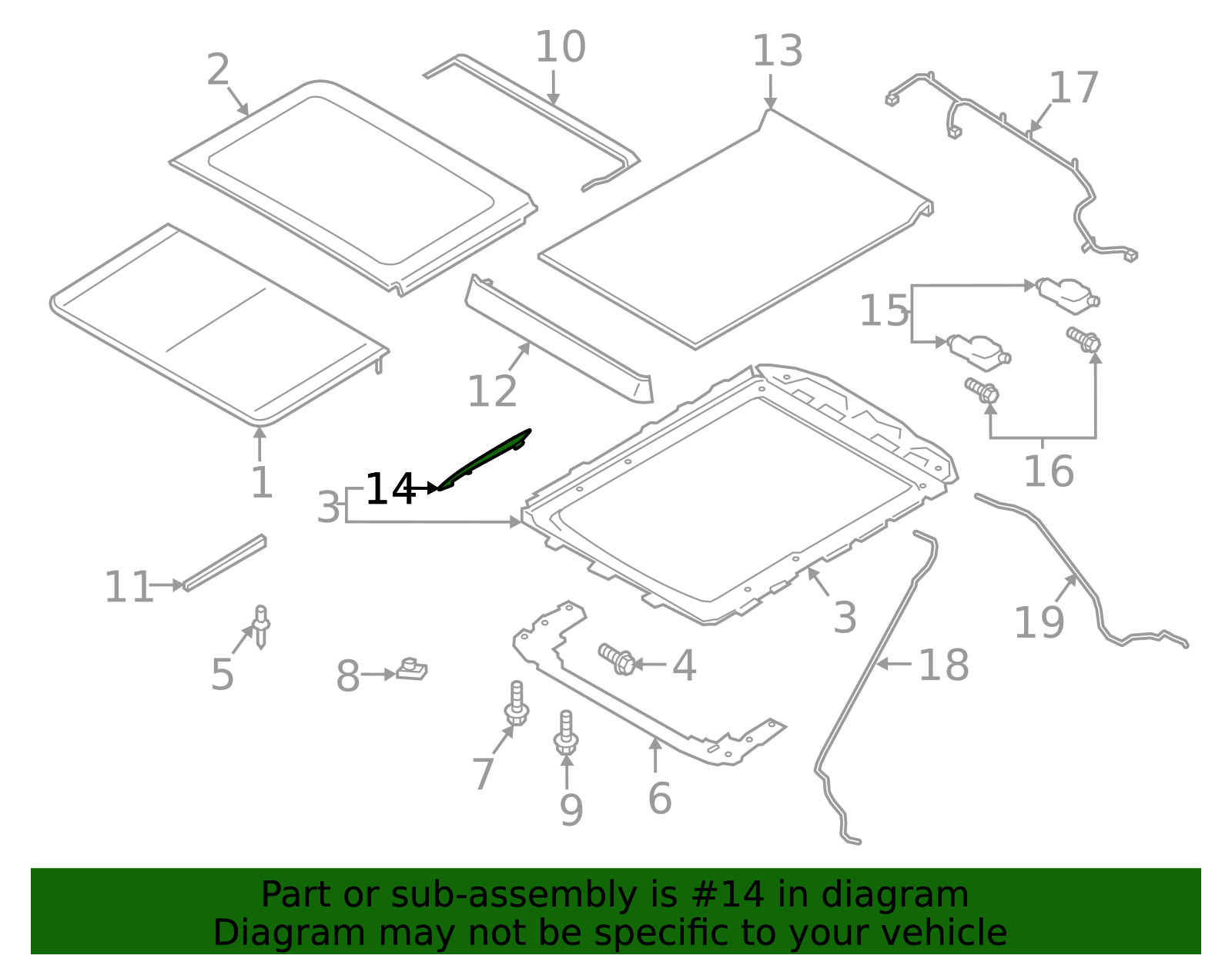 2015-2025 Ford Sunroof Guide Jaw FL3Z-1651070-B | OEM Parts Online