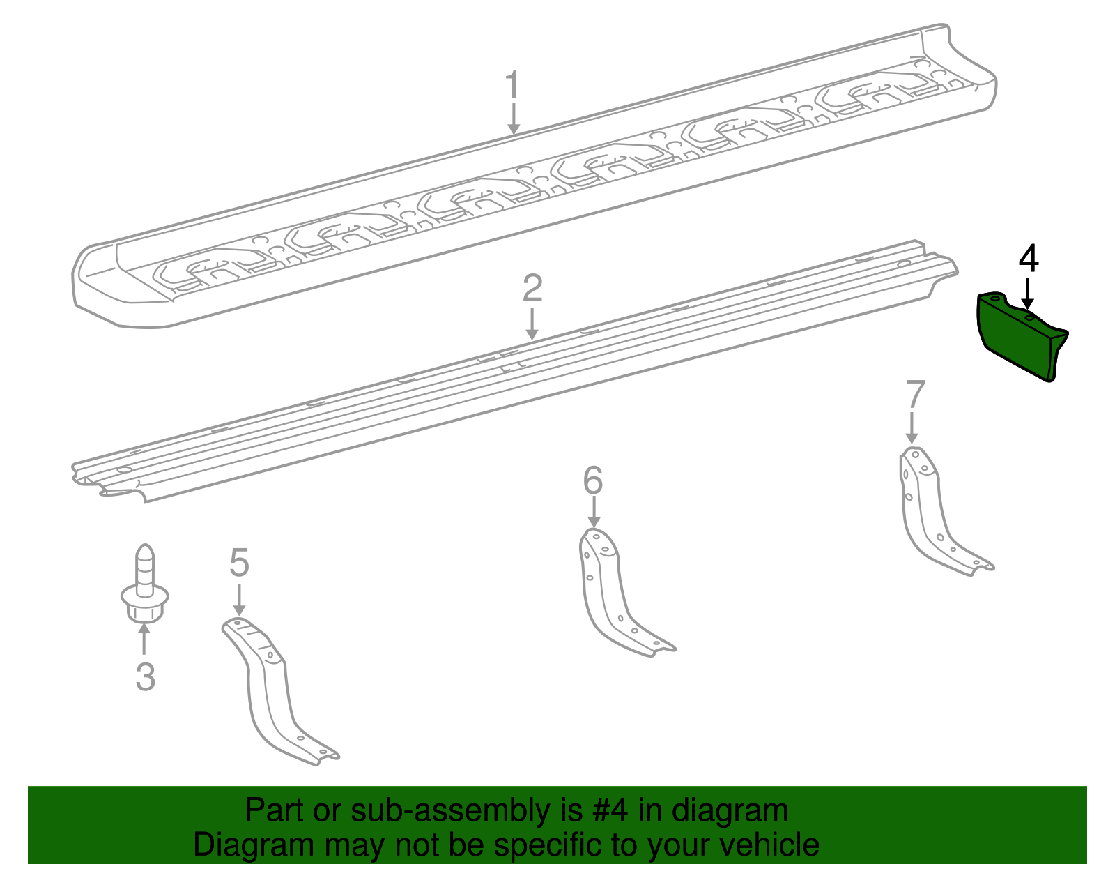 75862-60030 - Running Board End Cap 2010-2024 Toyota 4Runner ...