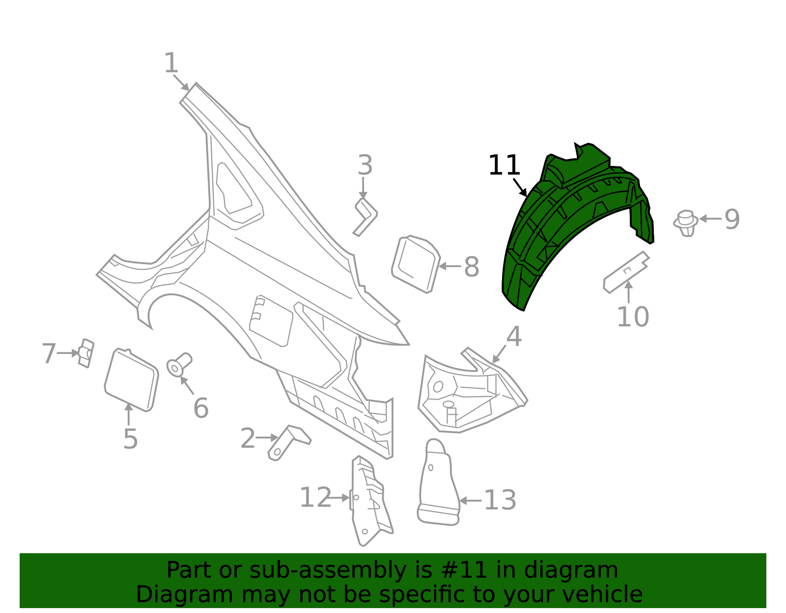 2013-2018 Nissan Altima Wheelhouse Liner 76748-3TA0A | OEM Parts Online