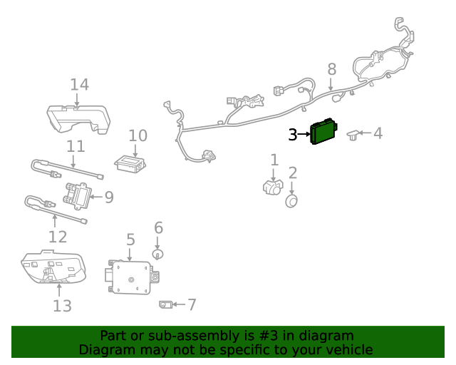 2019-2022 Cadillac Cruise Control Distance Sensor 84523853 ...