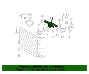 2006-2007 Volkswagen Passat Thermostat Housing 03H-121-117 | QuirkParts