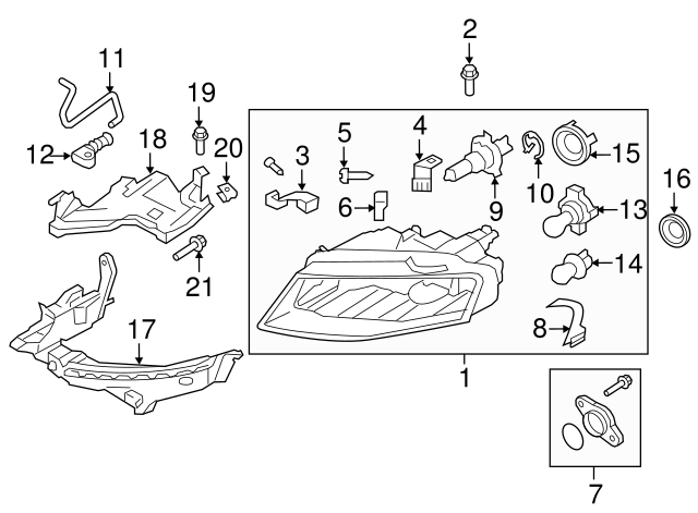8K0-805-607-C - Headlight Bracket 2009-2012 Audi | AutoNationParts.com