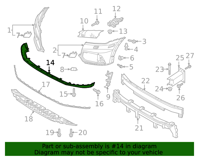 2018-2020 Audi Spoiler 80A-807-061-B-GRU | OEM Parts Online