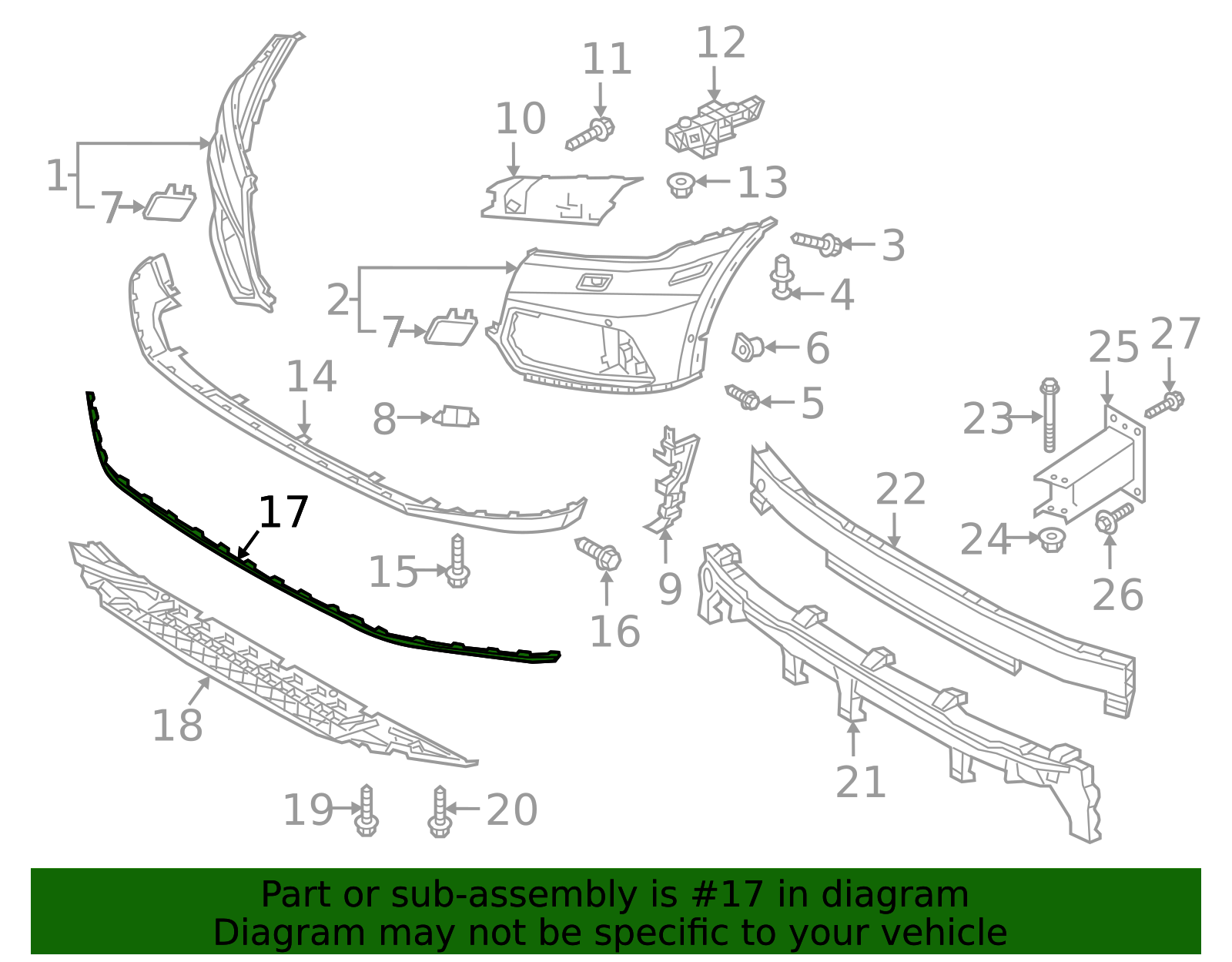 80A-853-765-RN4 - Front Bumper Lower Molding SQ5 2018-2020 Audi SQ5 ...